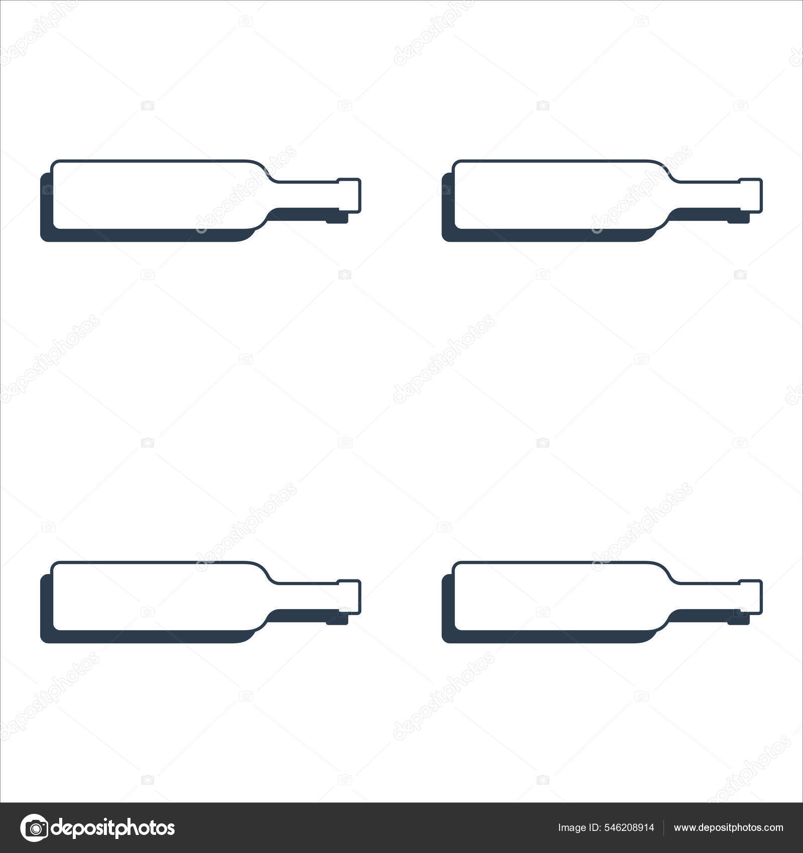 Vodka Bottles Seamless Pattern Line Art Style Outline Image Black Stock ...