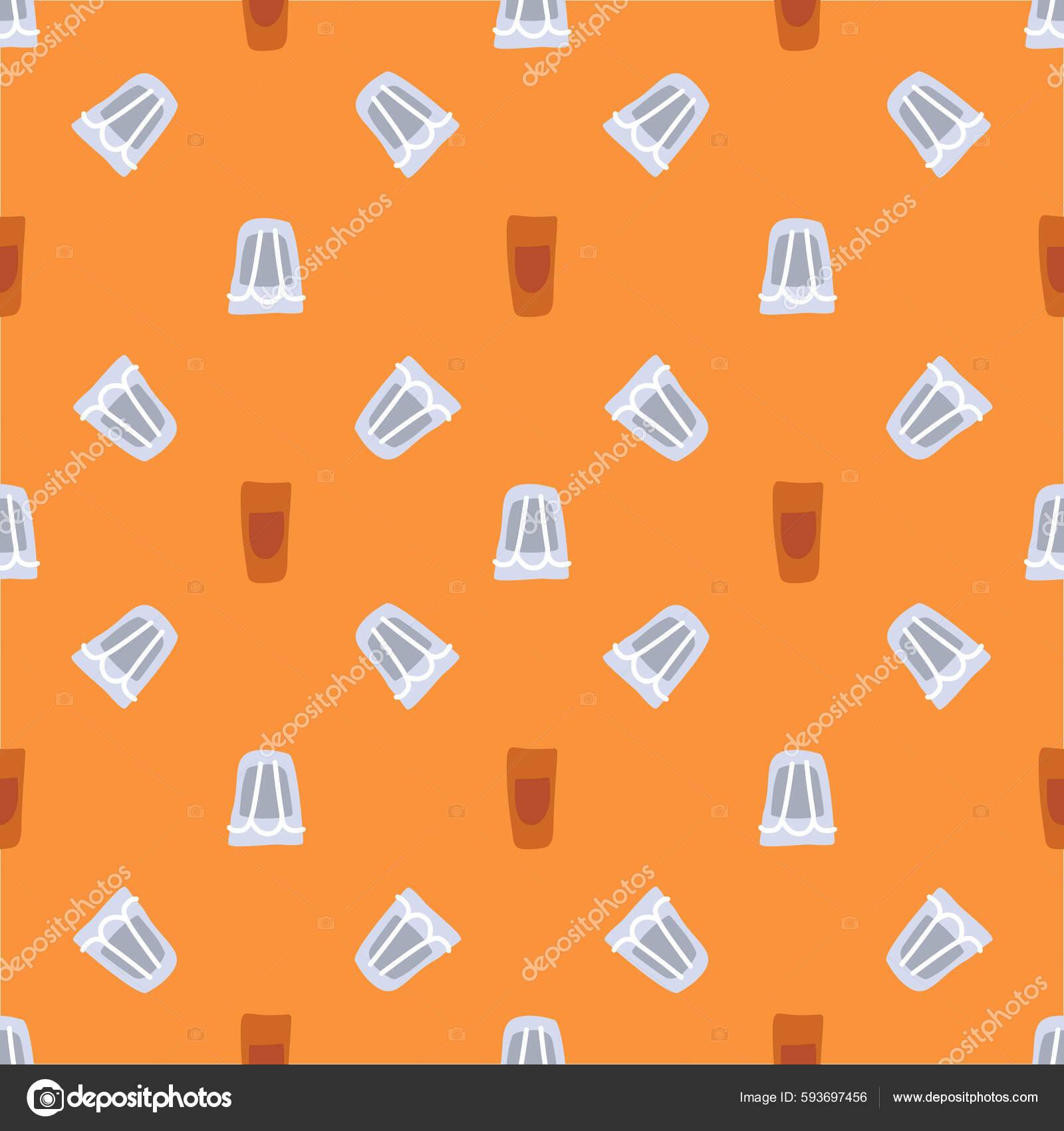Vodka Rum Glass Seamless Pattern Great Design Any Purposes Doodle Stock ...