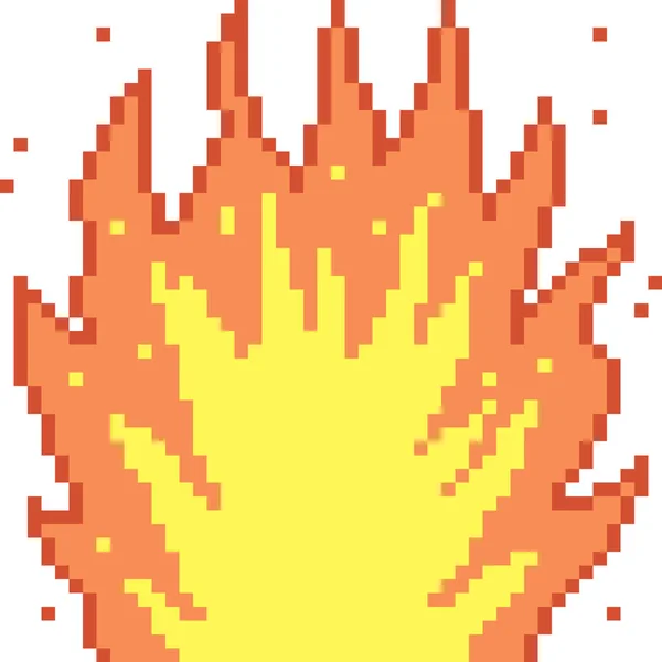 8-bit pixel cute fire monster Royalty Free Vector Image