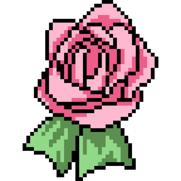 Image vectorielle Pixel Art Fleur Rose Croître Fond Isolé par ©non157 ...