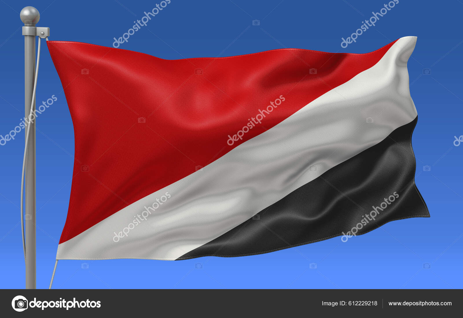 Flag Principality Sealand Waving Top Flagpole Blue Sky Background Stock ...