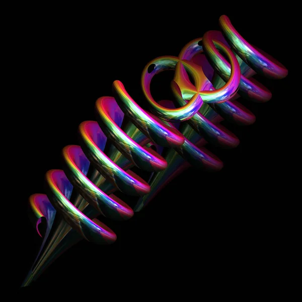 Multicolor 3d weave of springs helix with mirror coating, interweaving ...