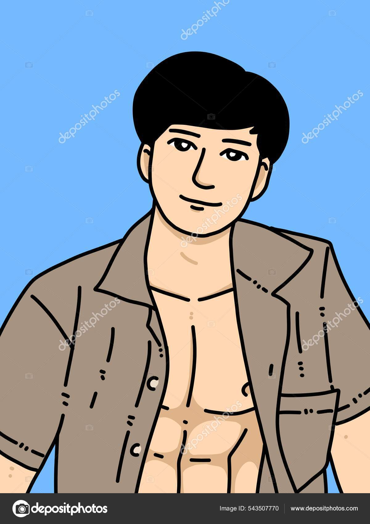 Cute Man Cartoon Blue Background Stock Illustration by ©pongsak14 ...