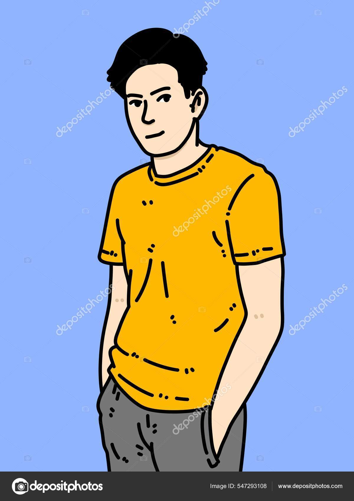 Cute Man Cartoon Blue Background Stock Illustration by ©pongsak14 ...