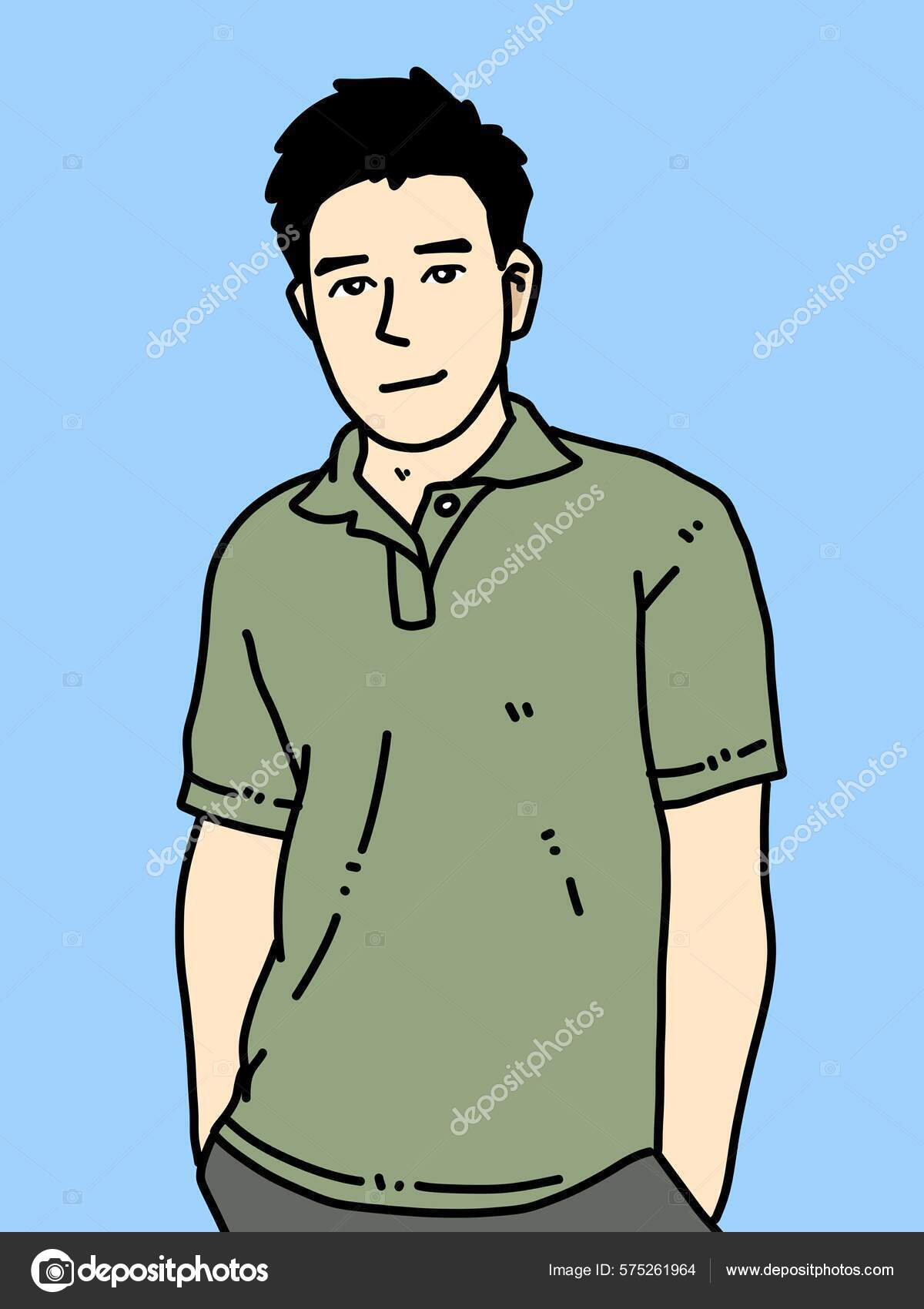 Cute Man Cartoon Blue Background Stock Illustration by ©pongsak14 ...
