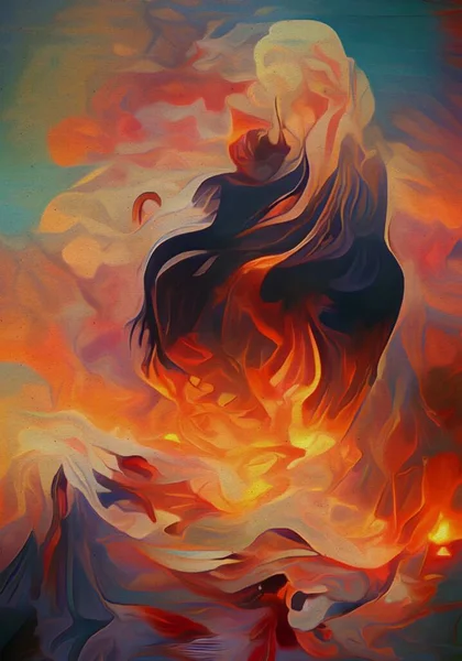 art color of fire burning forest - Stock Image - Everypixel