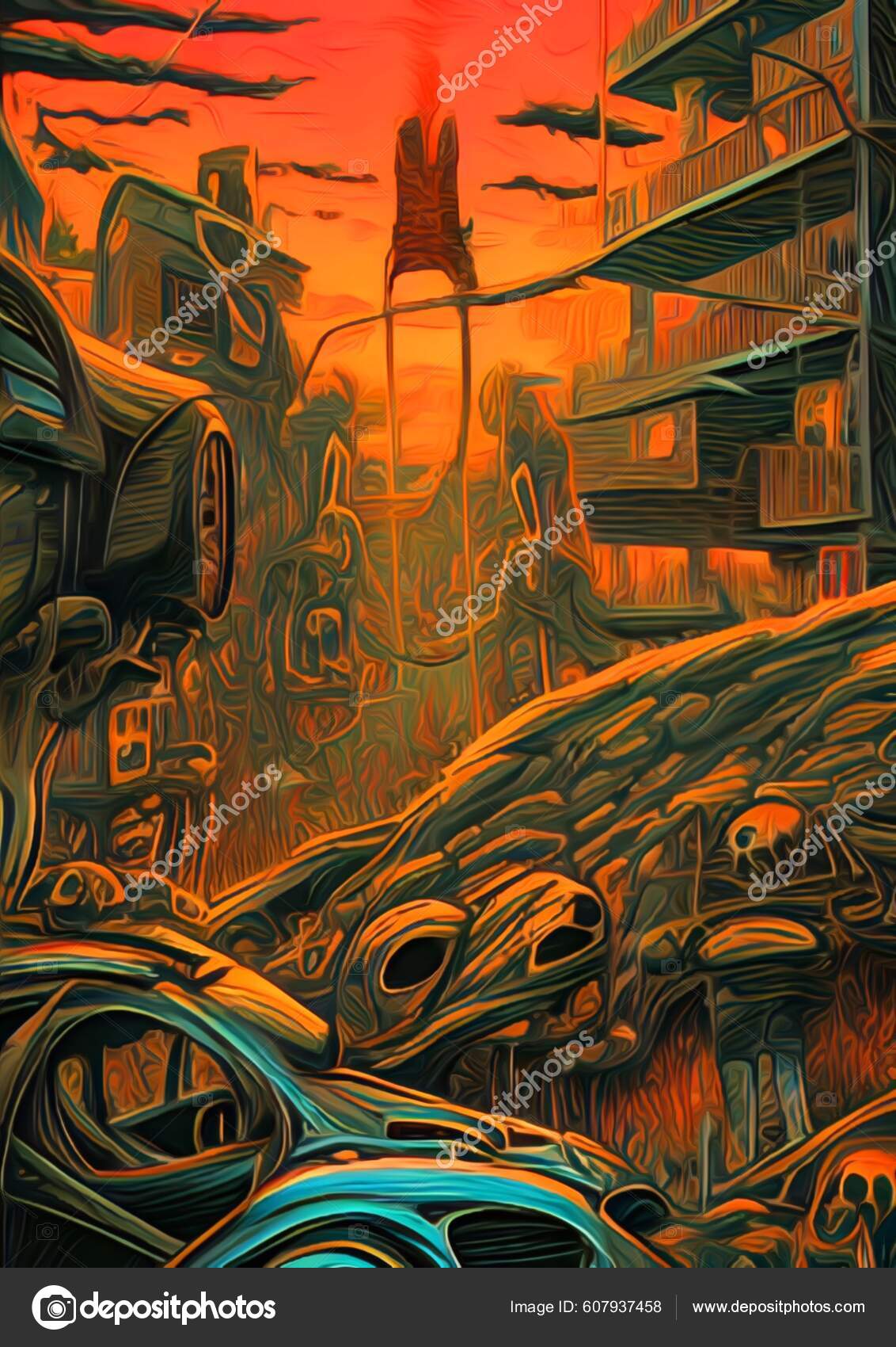Art Color Hell Town Background Stock Illustration by ©pongsak14 #607937458