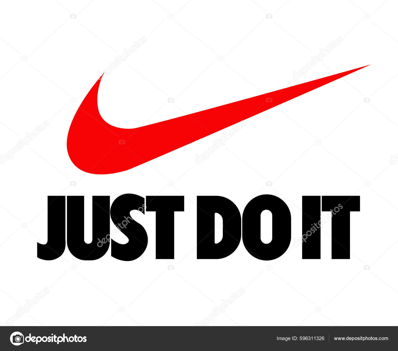 Nike Logo Red Just Symbol Black Clothes Design Icon Abstract Stock ...