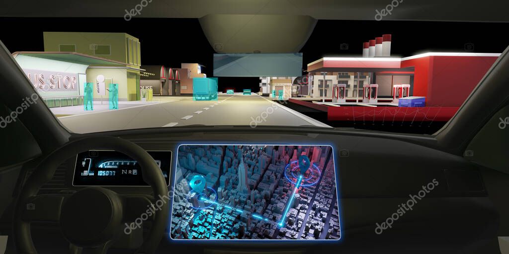 Auto Pilot car driverless object detection sensor digital speedometer ... Auto Pilot car driverless object detection sensor digital speedometer ...