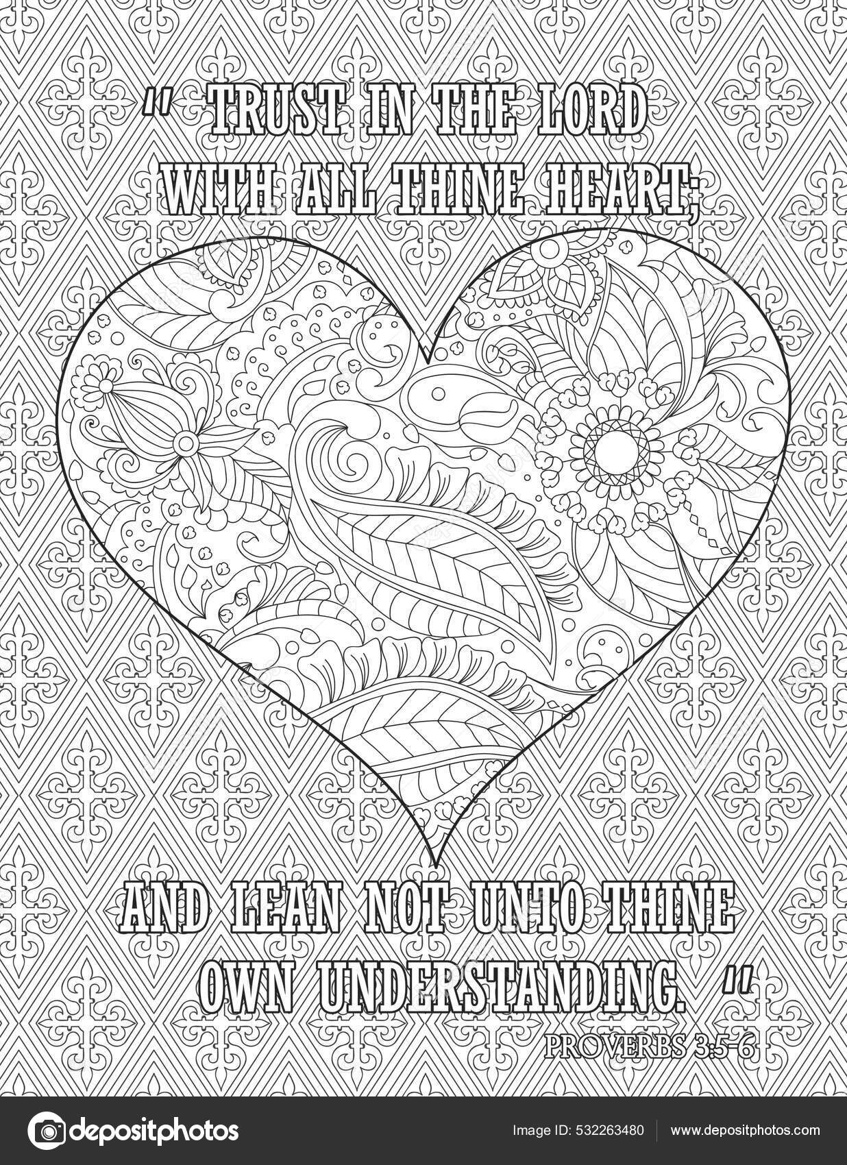 Versículo Bíblico Adulto Para Colorear Página Vector de Stock de ...