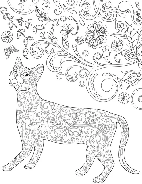 Cat Coloring Page Adult Stock Vector by ©ImagePlus+ 589485956