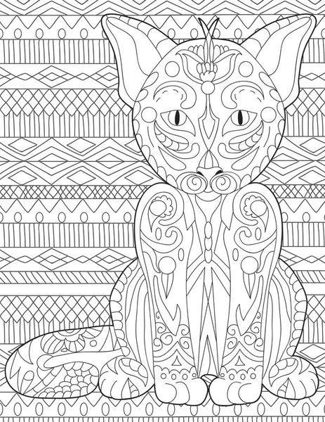 Cat Coloring Page Adult Stock Vector by ©ImagePlus+ 589485956