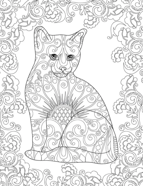 Cat Coloring Page Adult Stock Vector by ©ImagePlus+ 589485956