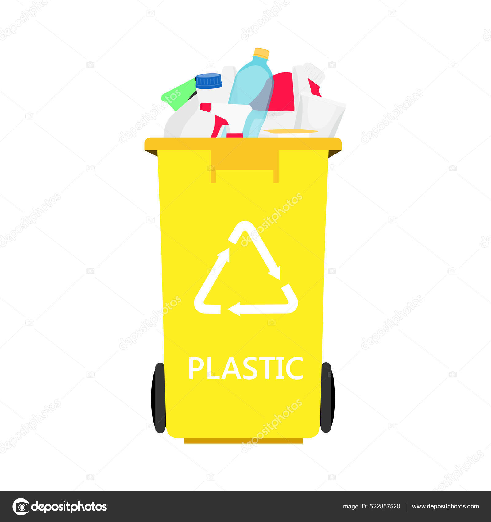 Yellow Can Sorted Plastic Garbage Raster Icon Recycling Garbage ... Yellow Can Sorted Plastic Garbage Raster Icon Recycling Garbage ...