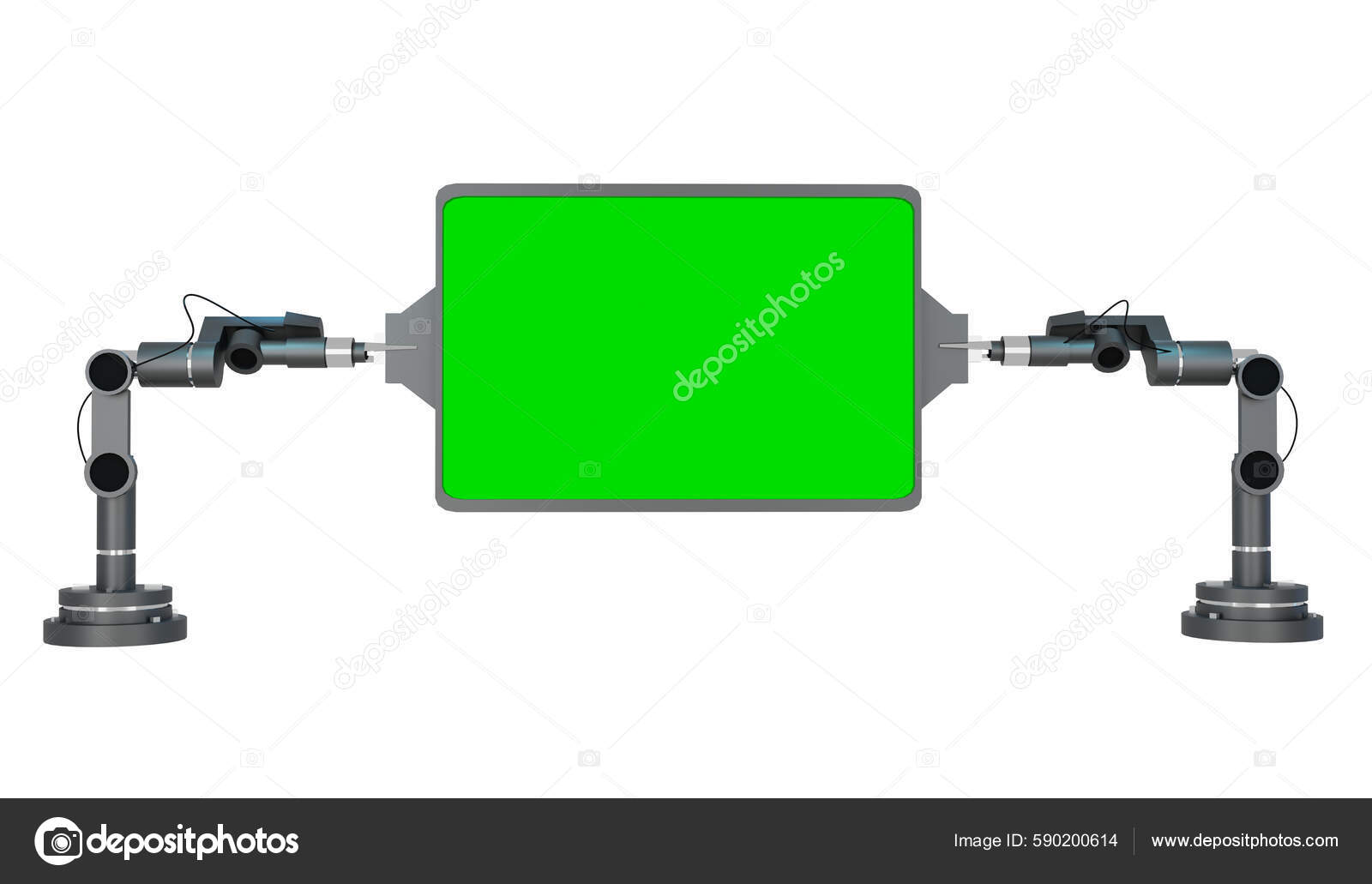 Robot Arm Holding Green Screen Transparent Background — 图库照片©Naito29 ...