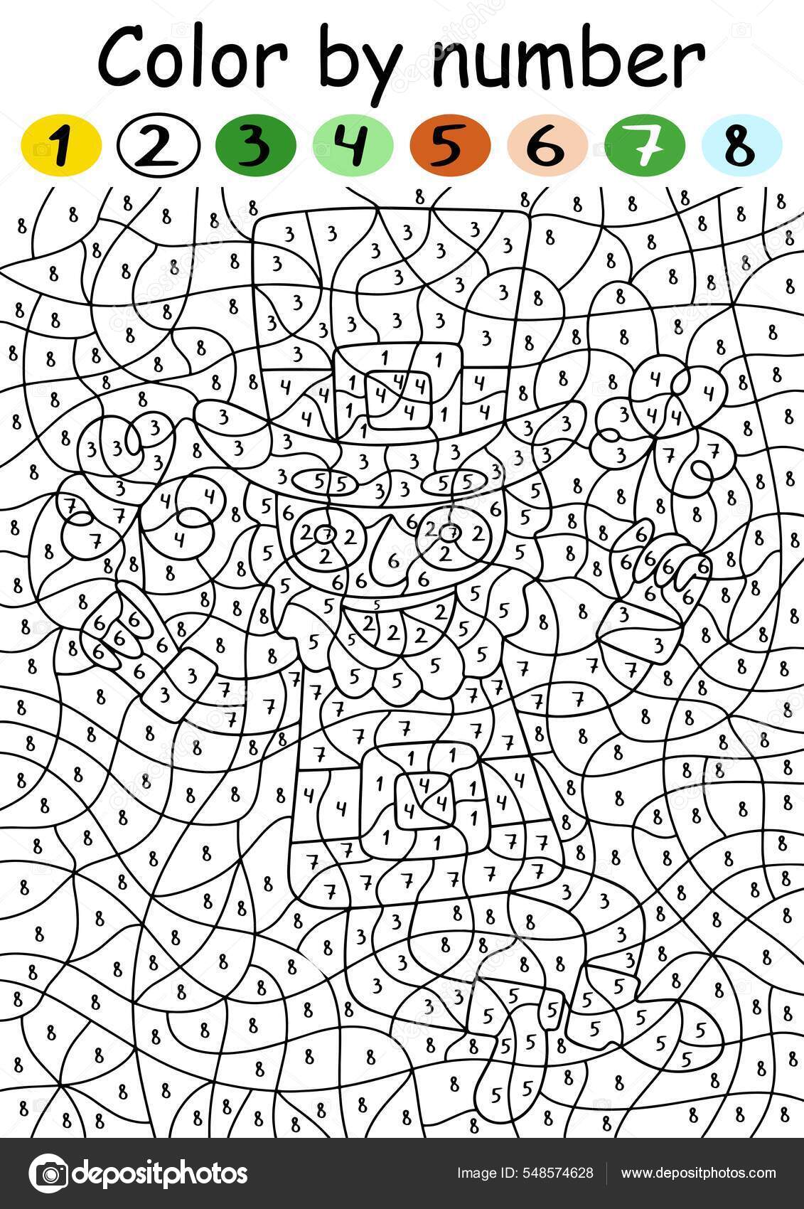 Patricks color del día por número con ilustración vectorial Vector de ...