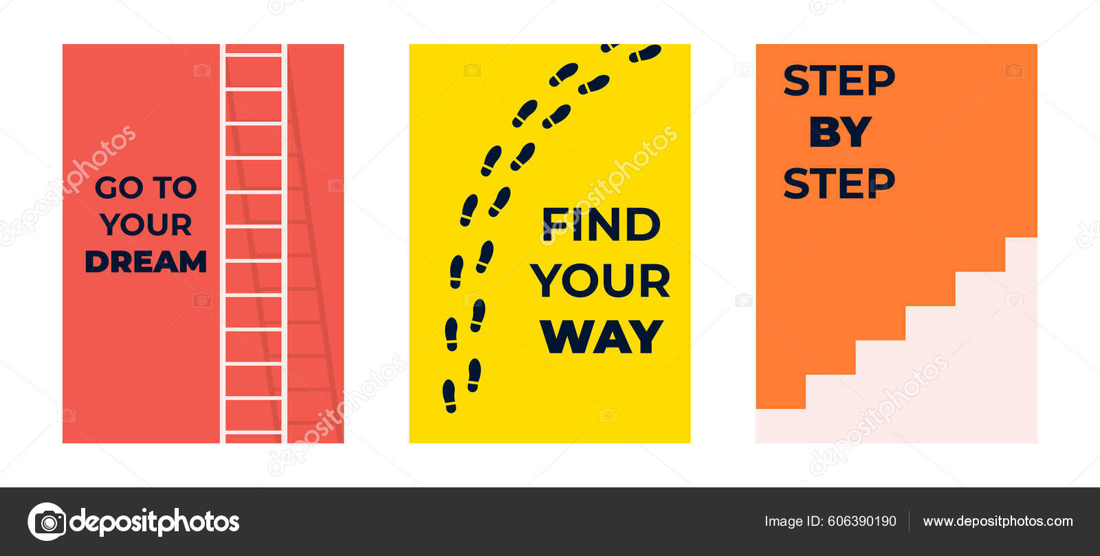 Motivation Minimalistic Poster Set Wall Poster Motivation Quote ...