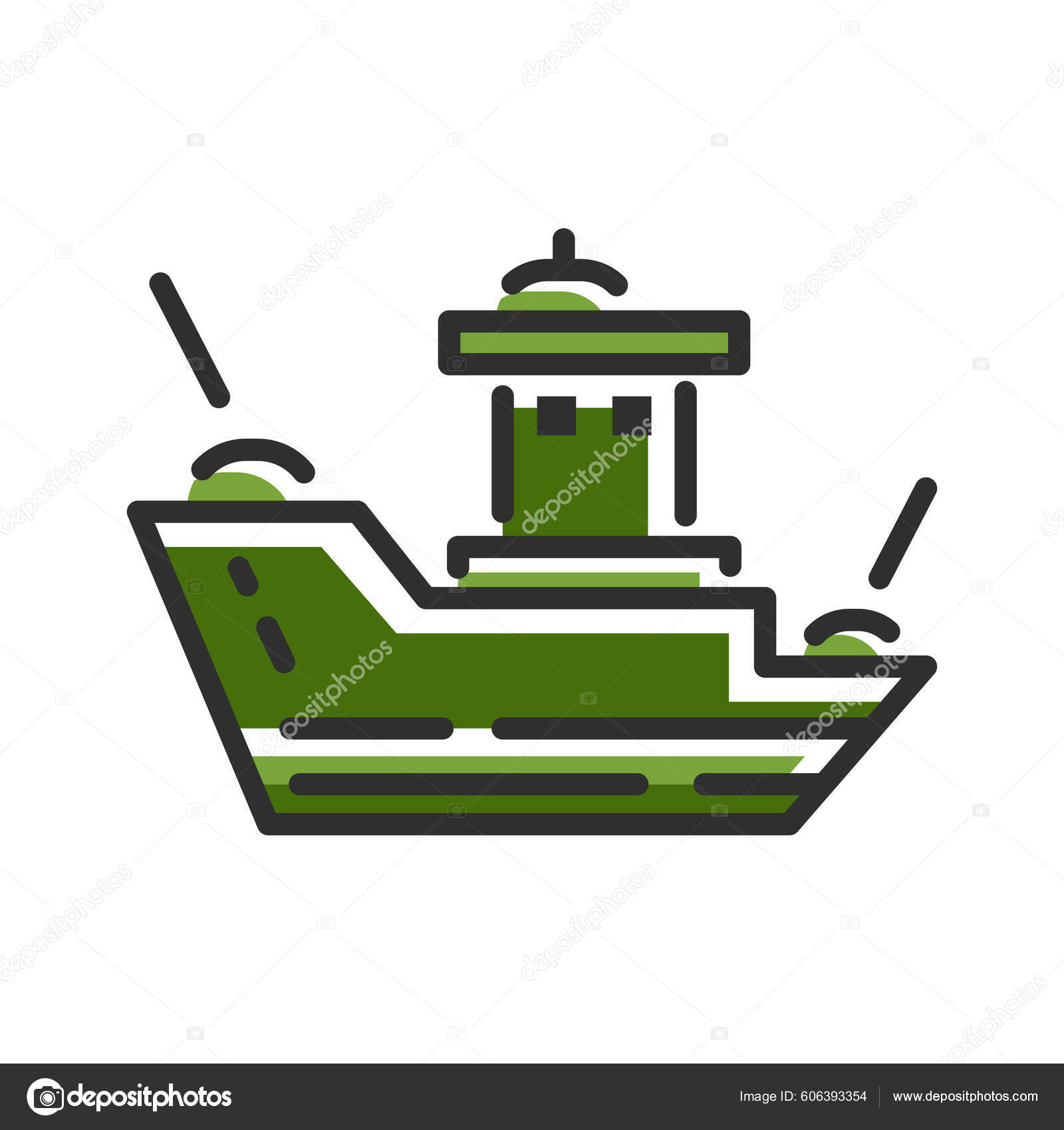 Military Ship Line Icon Sea Transport War Logo Concept Vector Stock ...