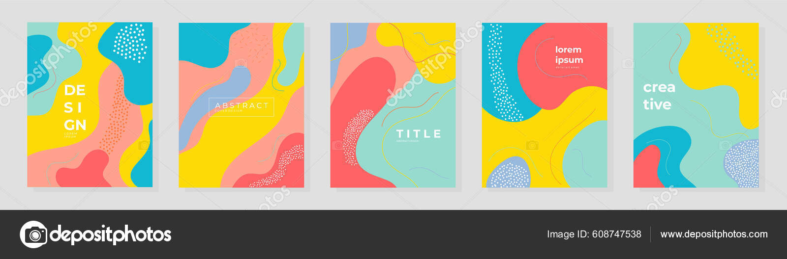 Abstract Art Minimalist Posters Set Modern Creative Poster Banners ...