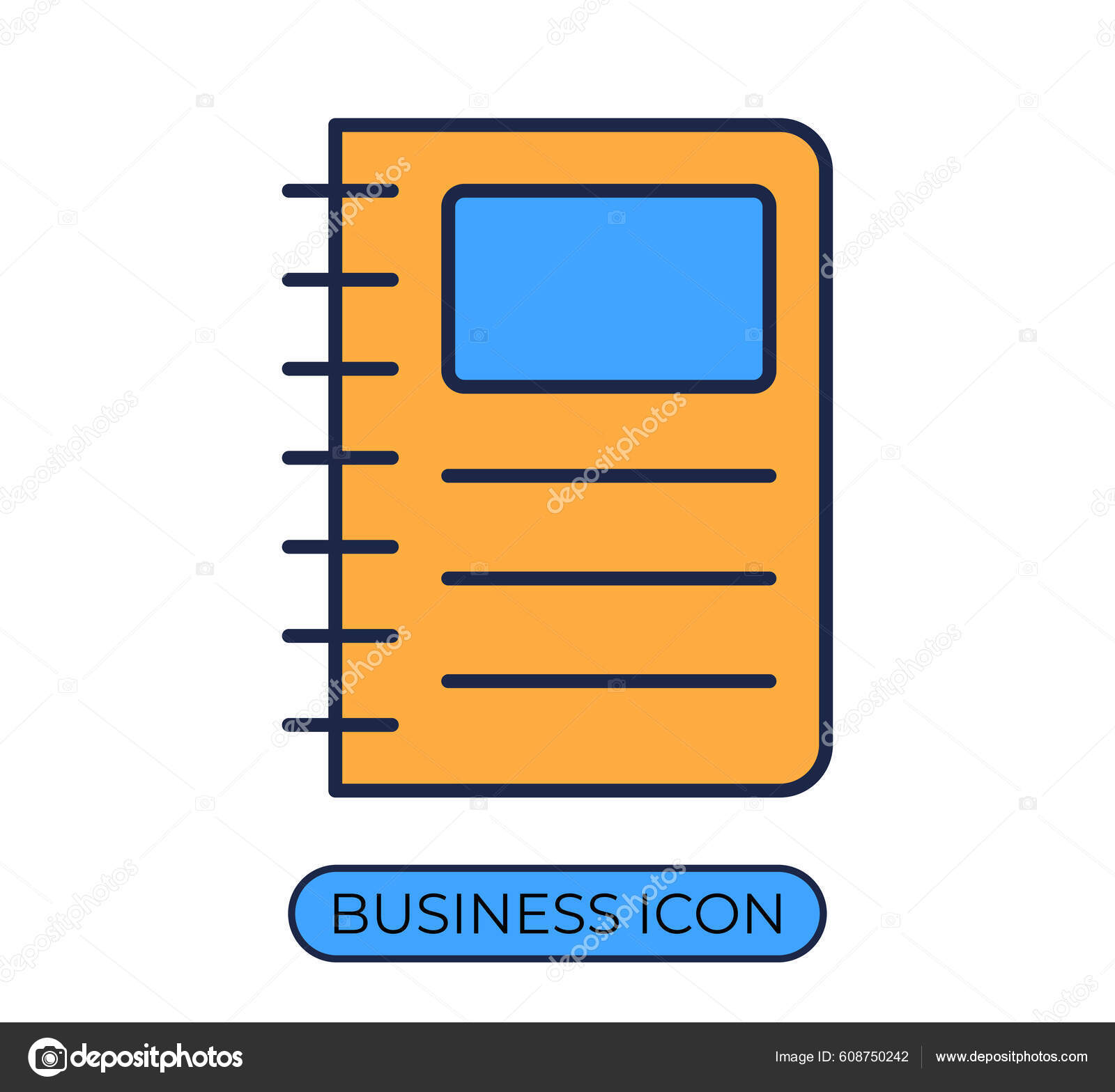 Notebook Business Icon Vector Line Illustration Concept Stock Vector by ...