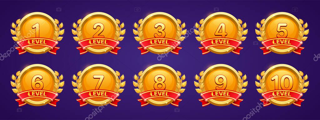 Level badges, Royalty-free Level badges Vector Images & Drawings ...