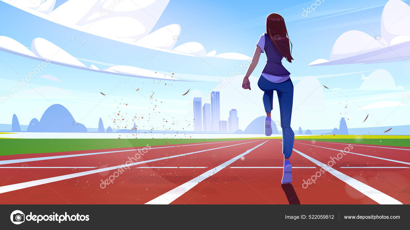 Running Track Cartoon