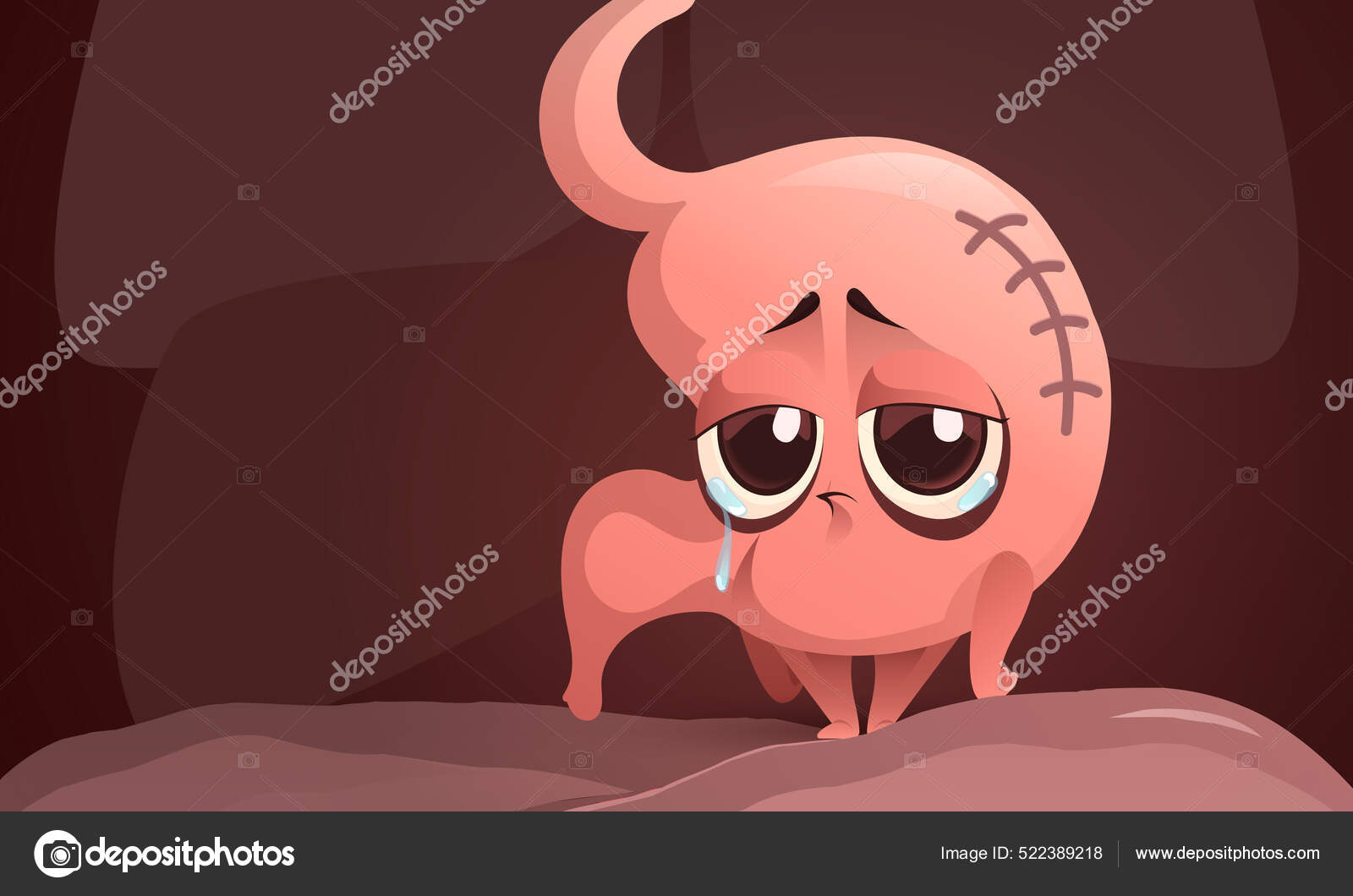 Funny Stomach Pain Cartoon