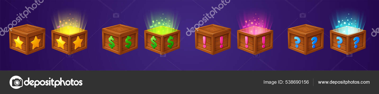 Wooden boxes icons for game gui design Stock Vector Image by ©klyaksun ...