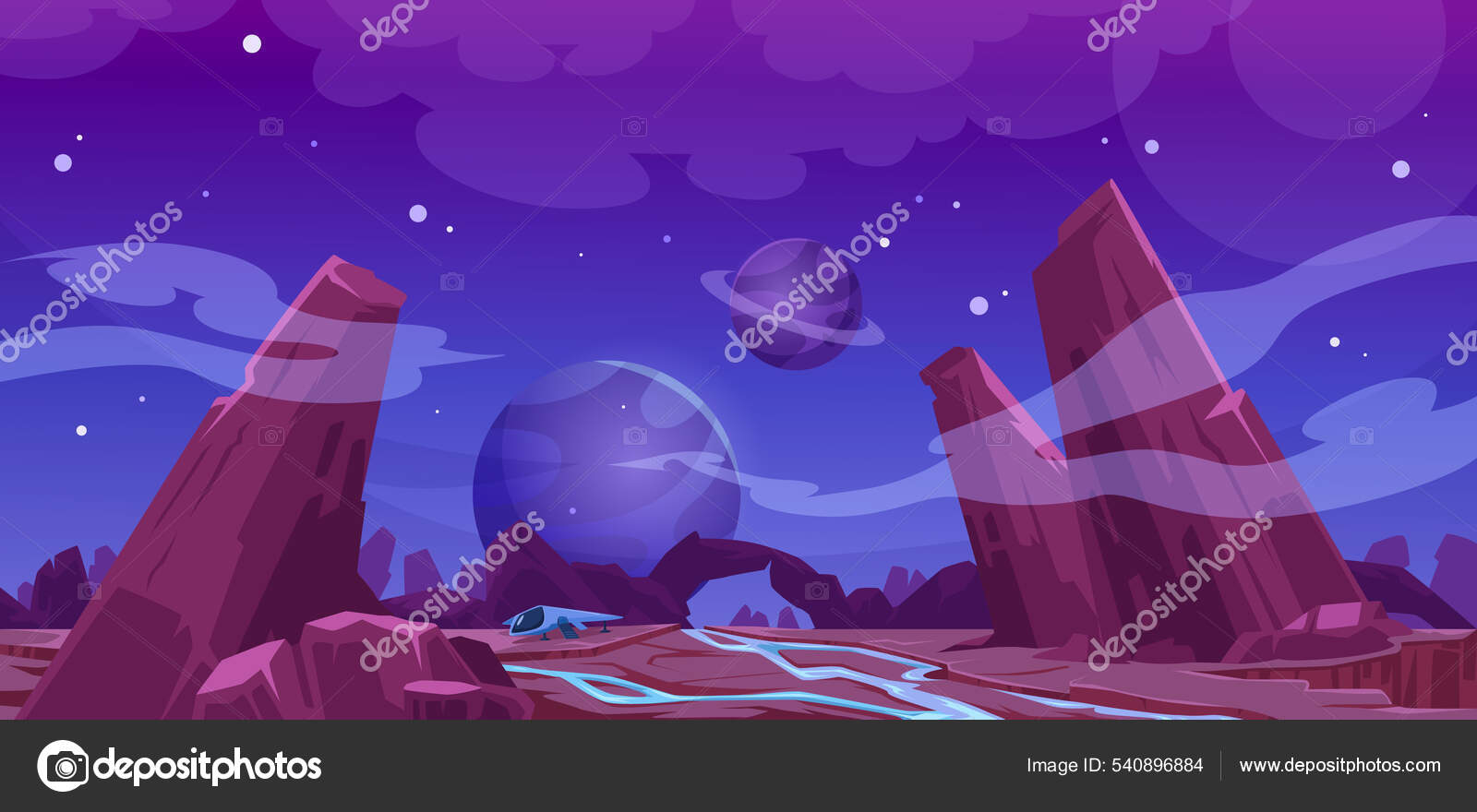 Cartoon Planet Surface