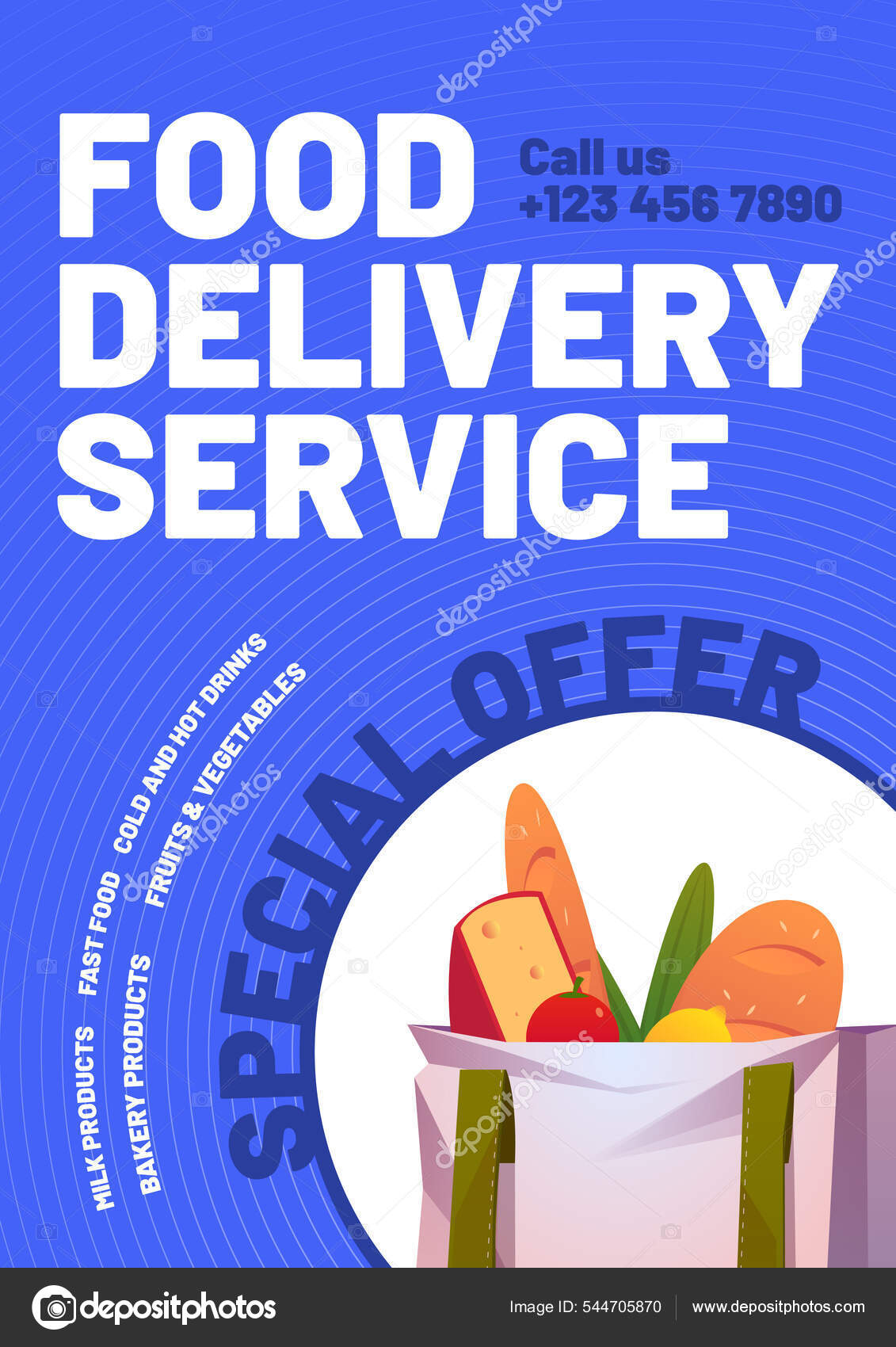 Food delivery service poster with special offer Stock Vector Image by ...
