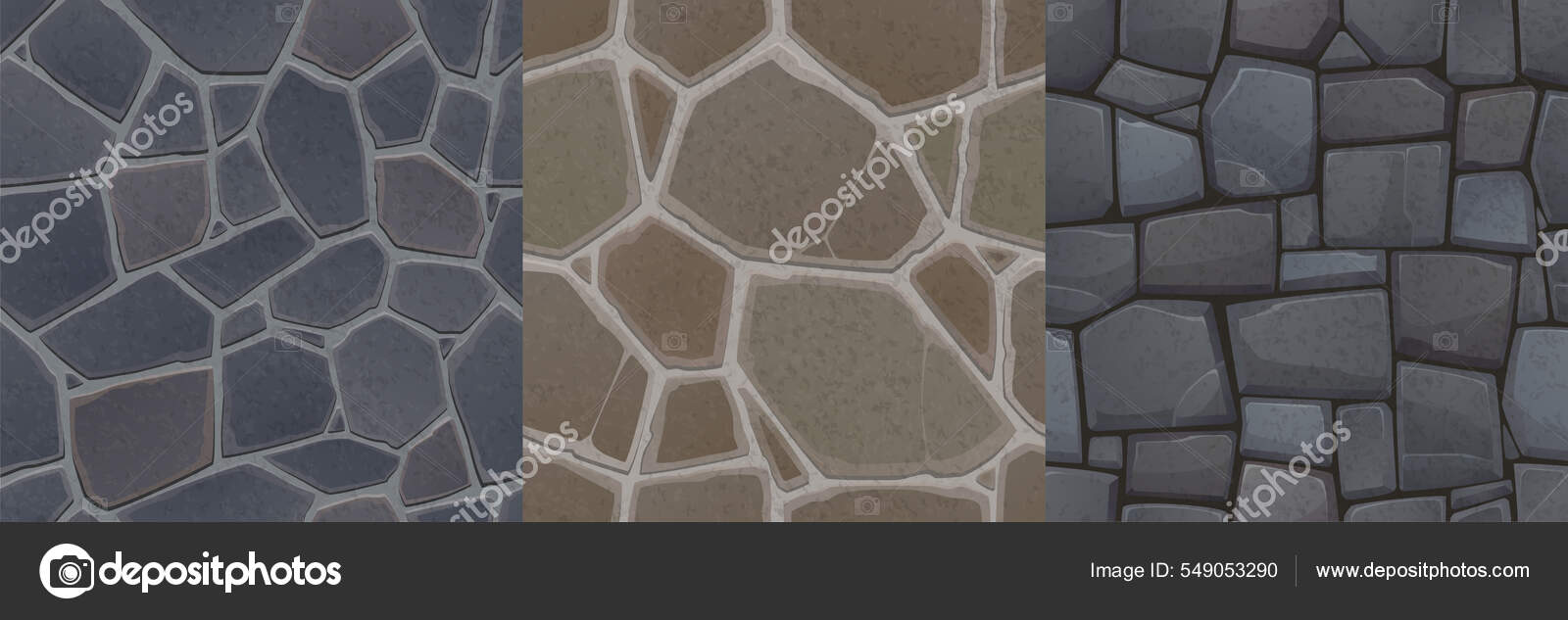 Textures of stone floor and wall Stock Vector by ©klyaksun 549053290