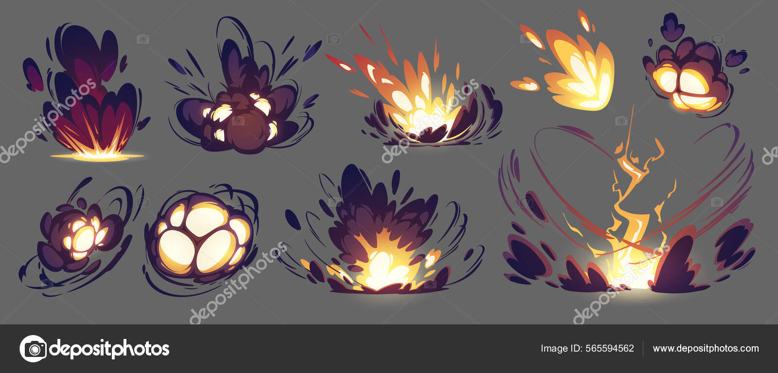 Bomb explosion, rocket hit animation effect Stock Vector by ©klyaksun ...