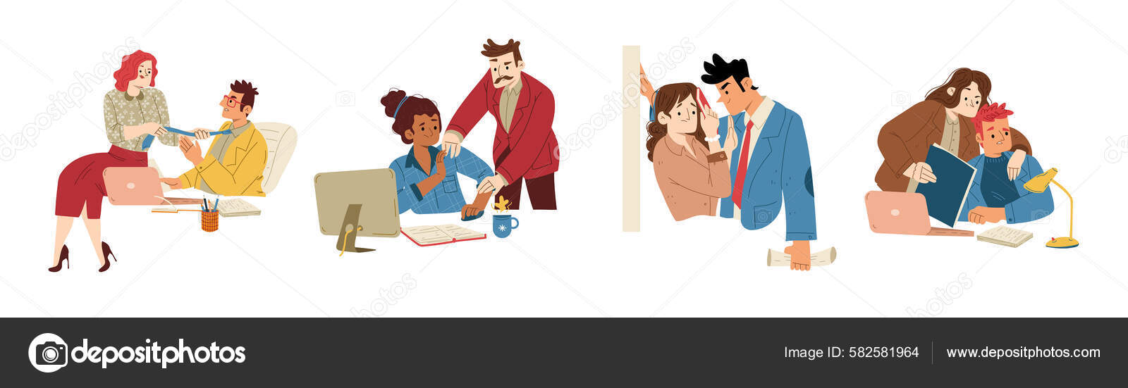 Sexual Harassment Work Concept Employee Abuse Inappropriate Touches ...