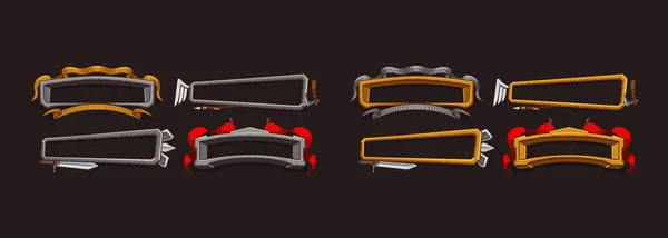 Game Dialogue Boxes Speech Bubbles Frames Text Banners Blank Old Stock ...