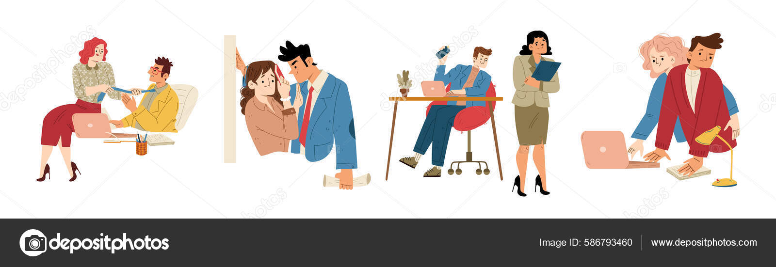 Sexual Harassment Work Abuse Inappropriate Touches Office Concept ...