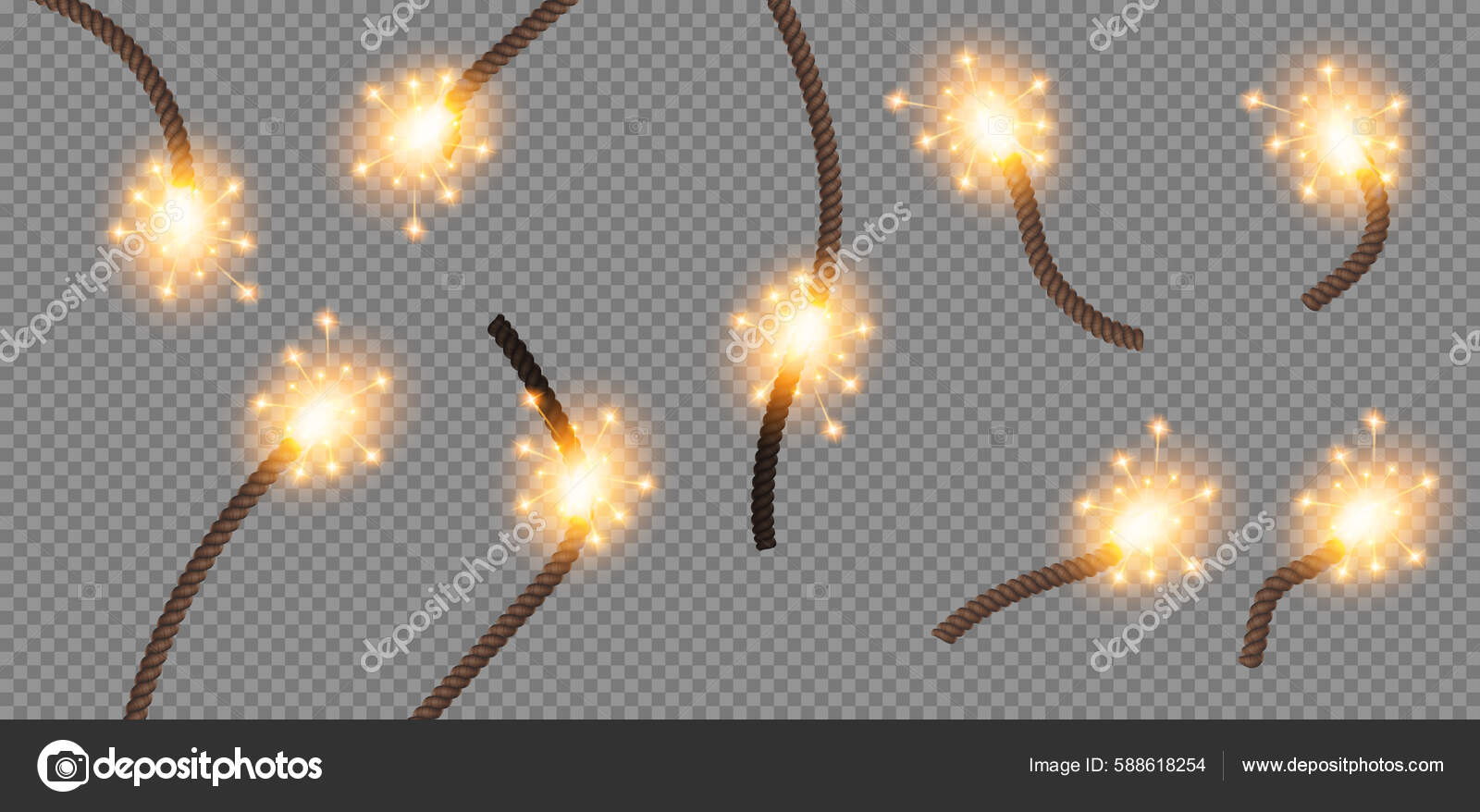 Bomb Dynamite Fuses Burning Wicks Fire Sparks Isolated Transparent ...