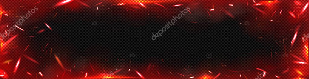 Background Red Fire Sparks Overlay Effect Frame Burning Flame Flying ...