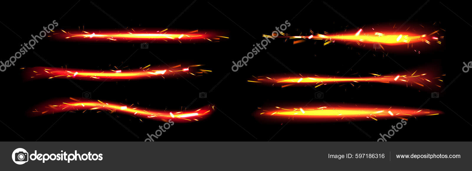 Fire Lines Light Sparks Cracker Trail Effect Isolated Sparkles Weld ...