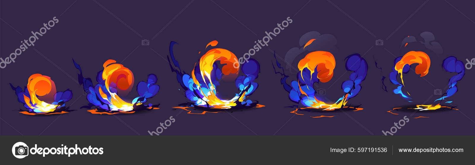 Magic Explosion Animation Effect Game Design Vector Sprite Sheet ...