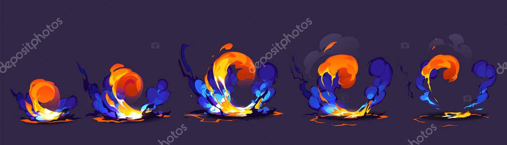 Magic Explosion Animation Effect Game Design Vector Sprite Sheet ...