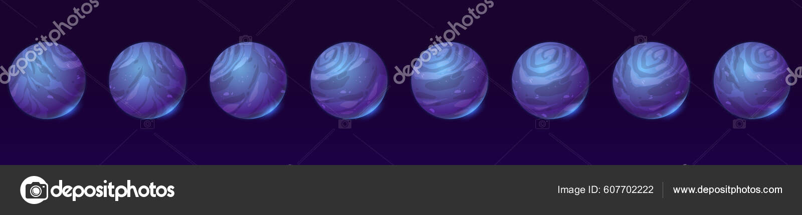 Animation Set Alien Planet Rotation Abstract Sphere Turnaround Sprite ...