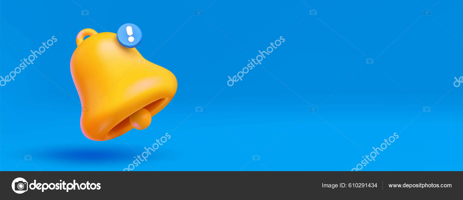 Notice Alert Banner Gold Bell Blue Background Horizontal Poster ...
