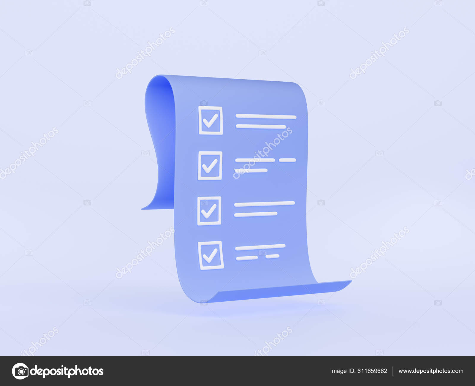 Render Todo Check List Ticks Task Test Paper Form Efficient — Stock ...