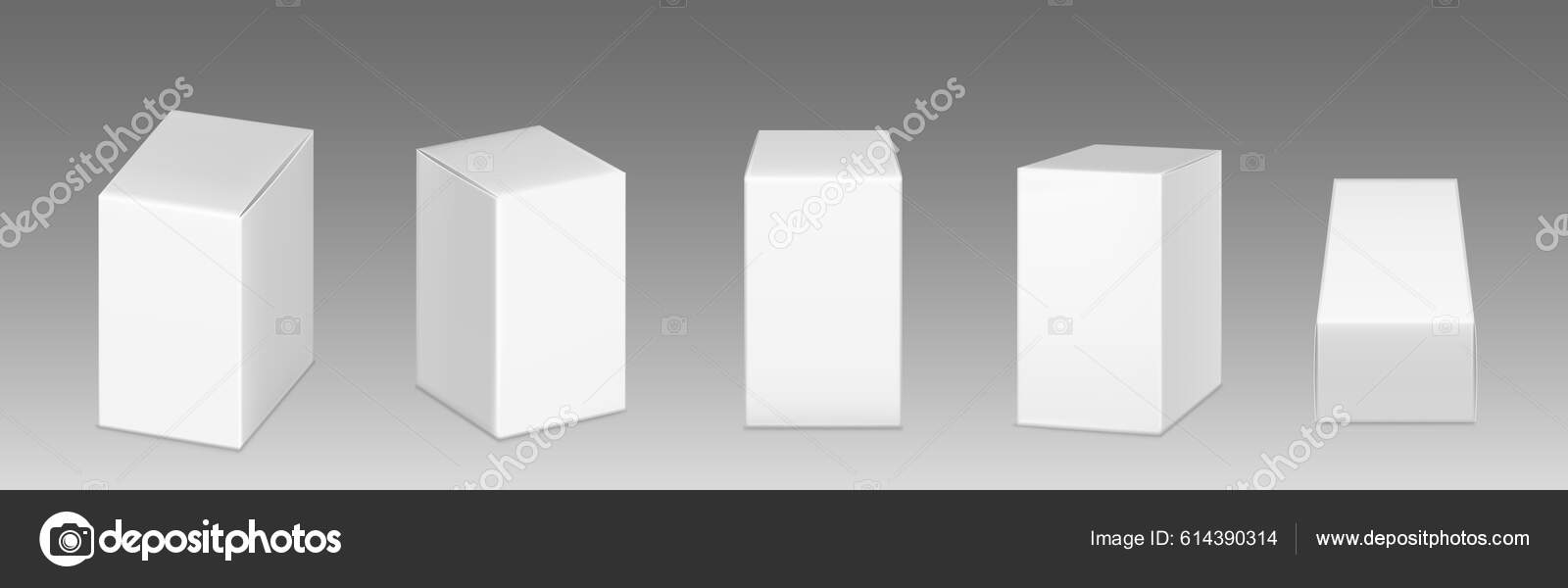 Realistic Set Box Mockups Png Isolated Gray Background Vector ...