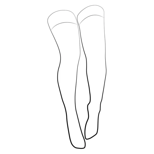 Women Stocking Outline Simple Minimalist Vector Icon Female Legs ...