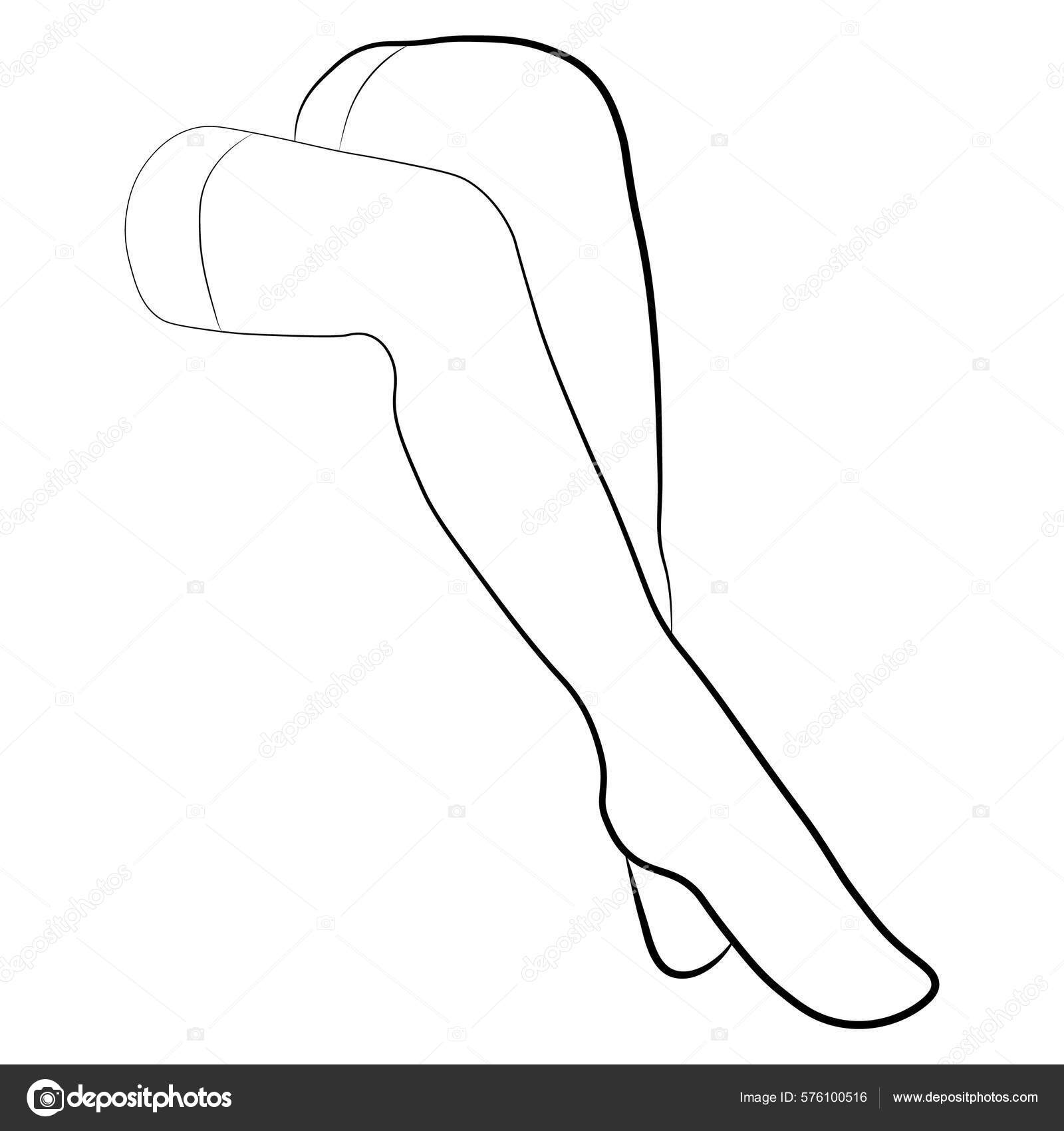 Women Stocking Outline Simple Minimalist Vector Icon Female Legs ...