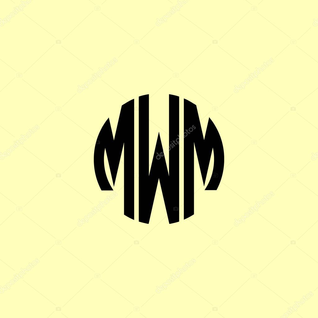 Letras iniciales redondeadas creativas MWM Logo. Será adecuado para qué empresa o nombre de ...