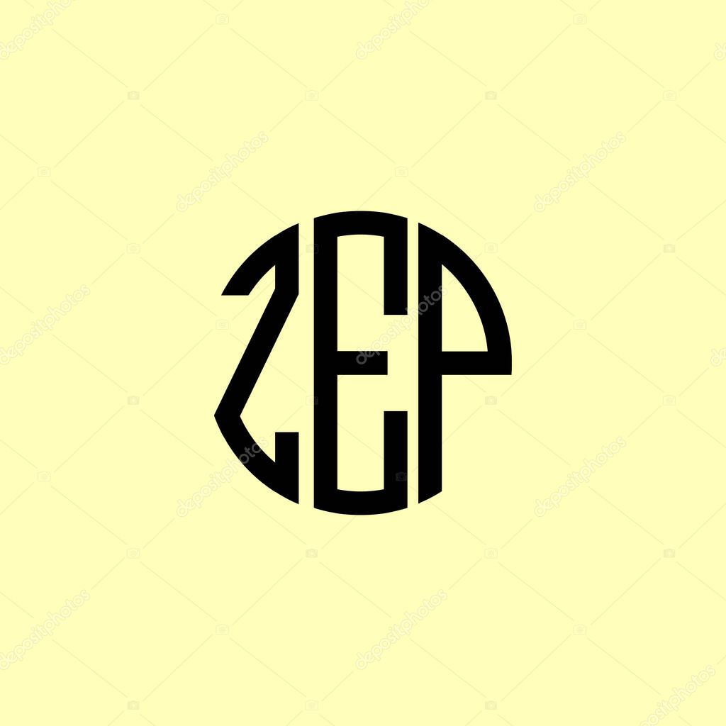 Letras iniciales redondeadas creativas ZEP Logo. Será adecuado para qué empresa o nombre de ...