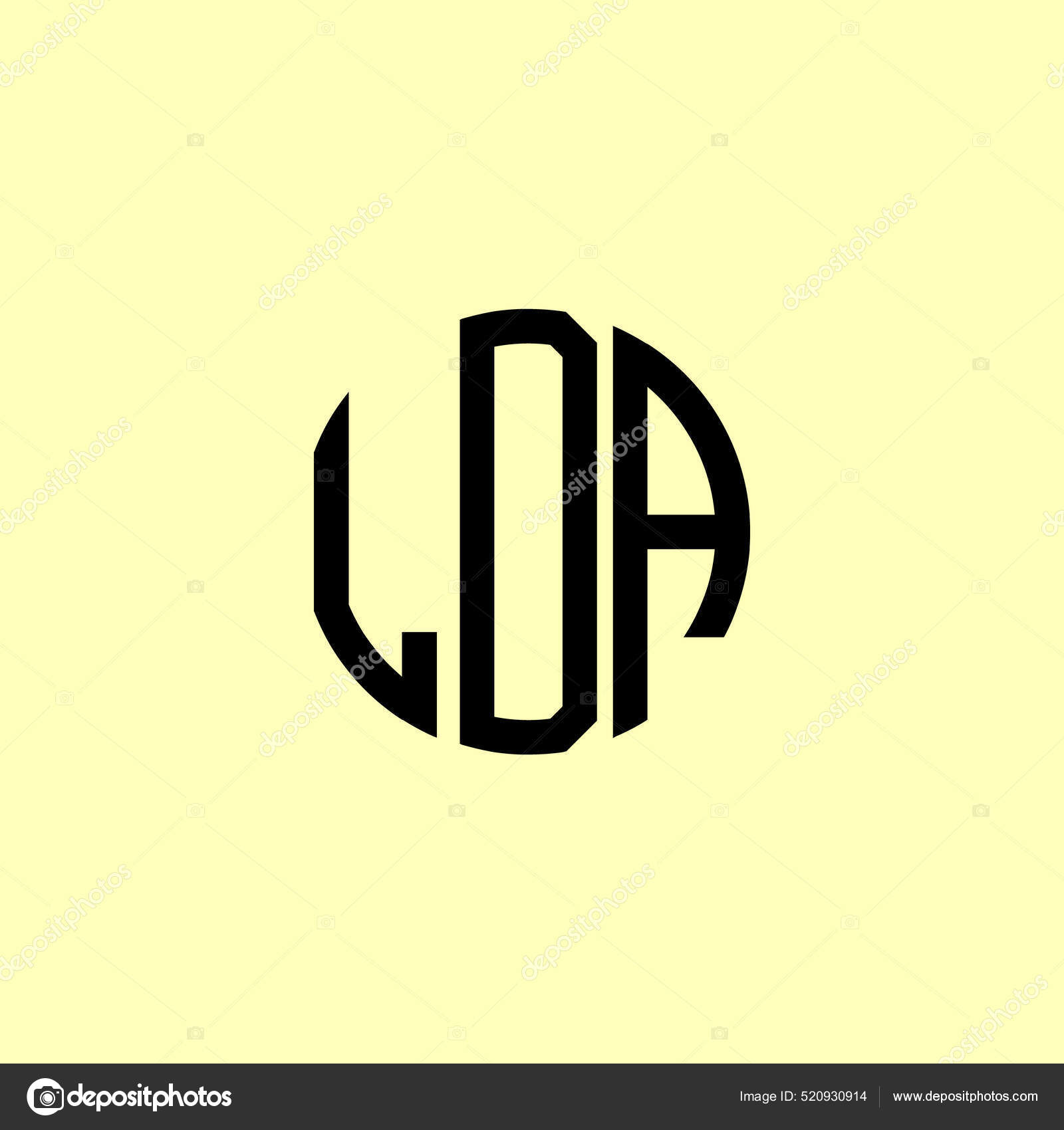 Creative Rounded Initial Letters Lda Logo Suitable Which Company Brand ...