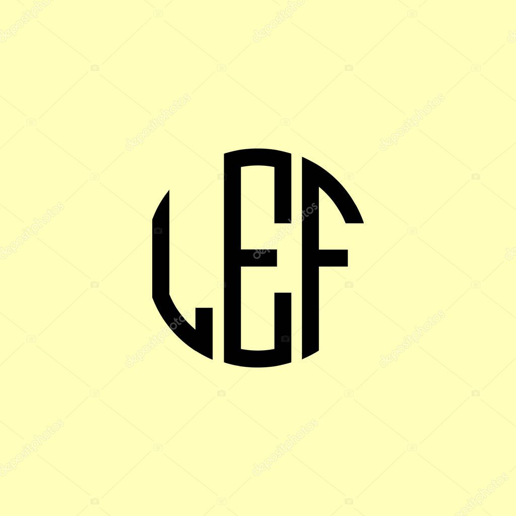 Letras iniciales redondeadas creativas LEF Logo. Será adecuado para qué ...